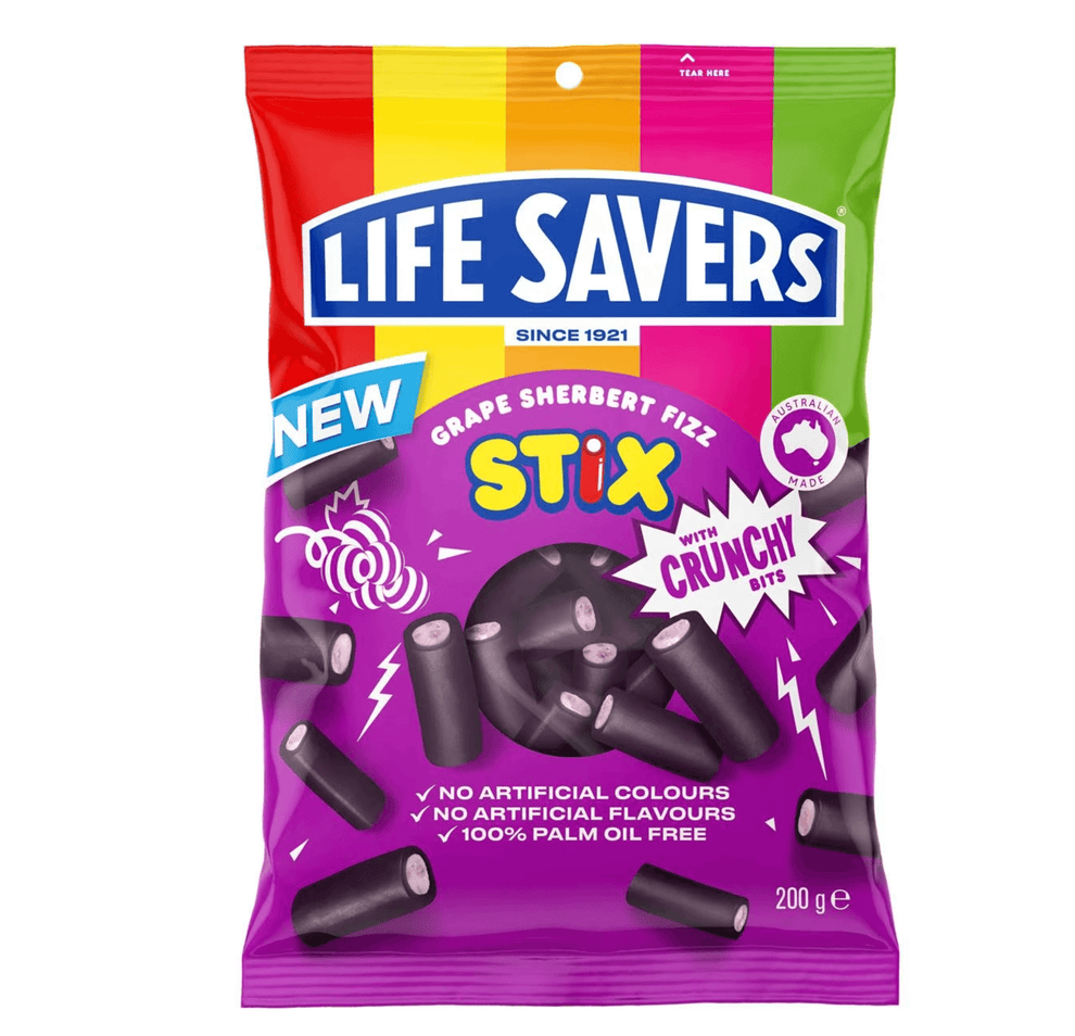Life Savers Grape Sherbert Fizz Stix 200g